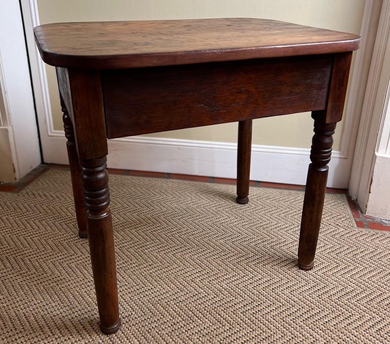 Early 20th C Rustic Bobbin Leg Side Table With Single Plank Top For ...