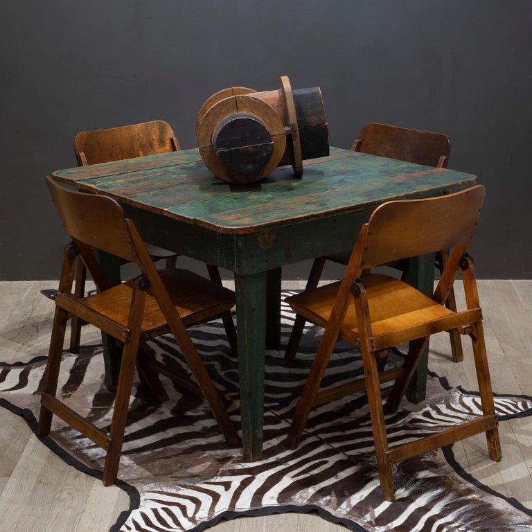 Early 20th c. Rustic Farmhouse Square Dining Table, c.1920-1930 at 1stDibs