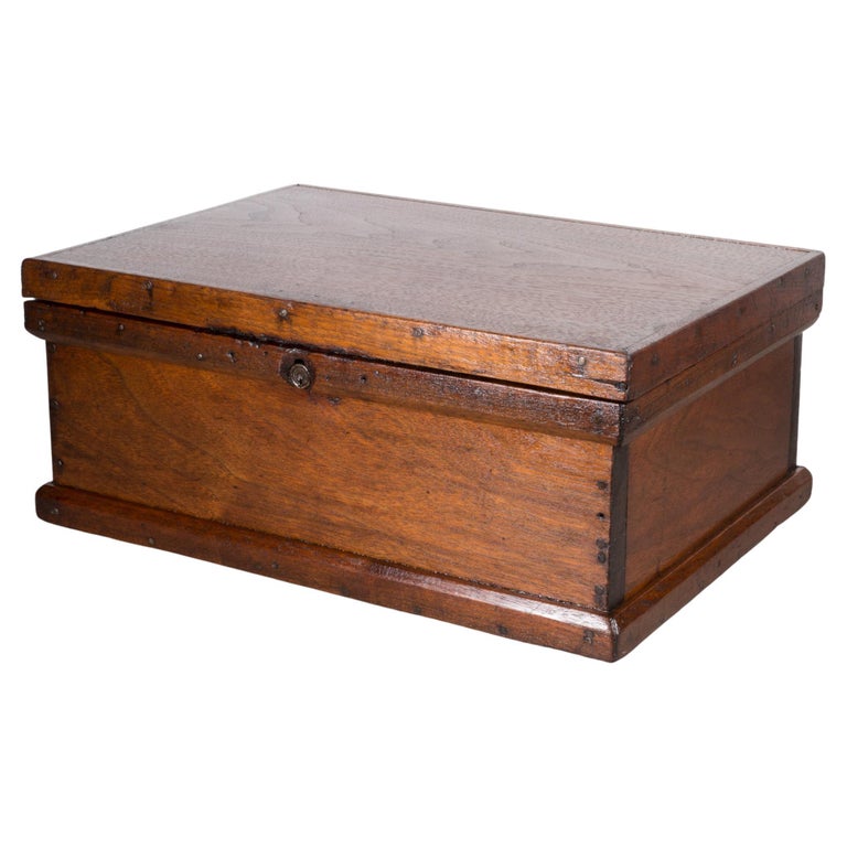 Early 20th C Rustic Wooden Box with Mirror, c.1920 For Sale at 1stDibs