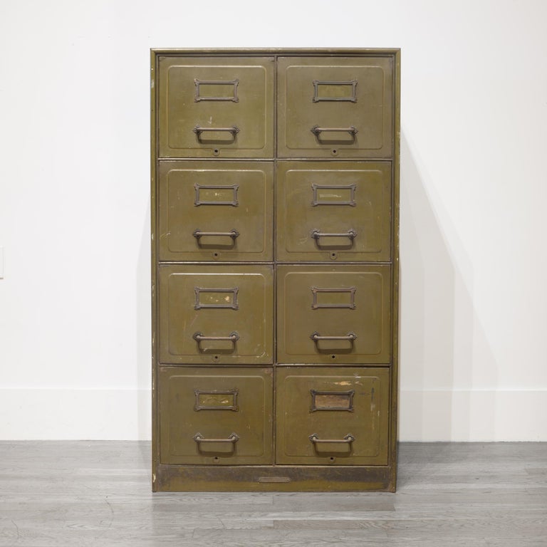 Early 20th Century Steel Double File Cabinet, circa 1940s at 1stDibs ...