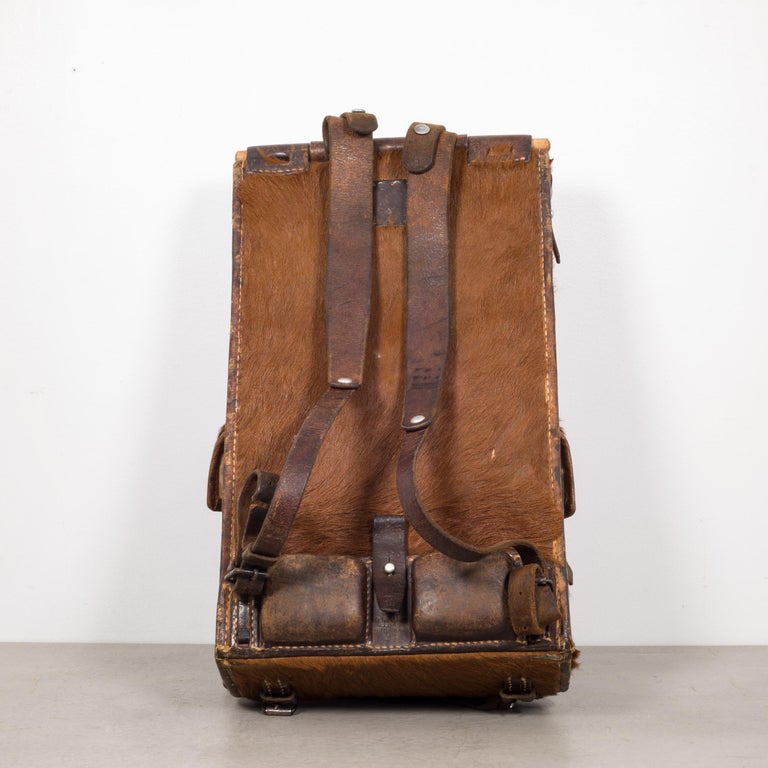 Early 20th Century Swiss Army Cowhide Backpack, circa 1945 For Sale at ...
