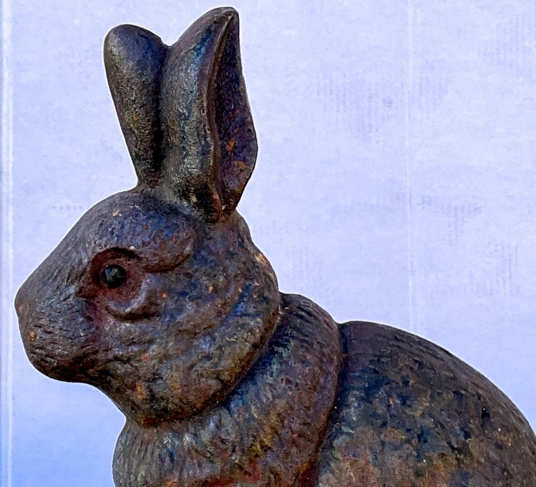 Early 20th Century Victorian Style Cast Iron Rabbit Form Andirons, Pair ...