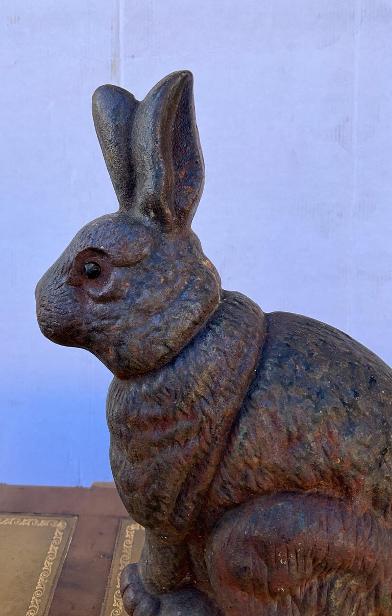 Early 20th Century Victorian Style Cast Iron Rabbit Form Andirons, Pair ...