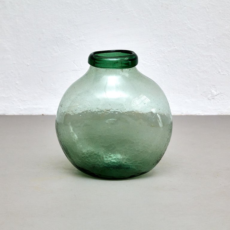 Early 20th Centry Spanish Glass Bottle Vase, circa 1940 For Sale at 1stDibs
