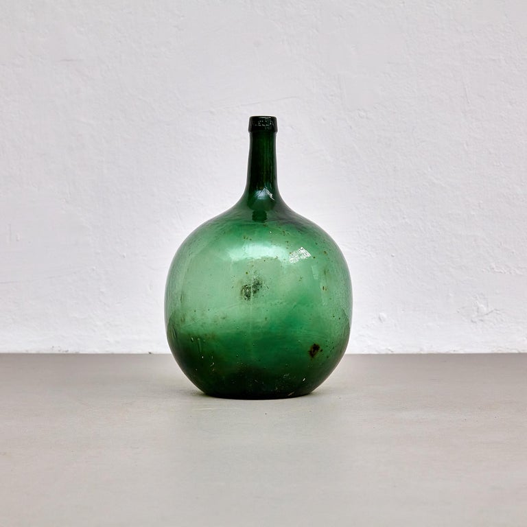 Early 20th Centry Spanish Glass Bottle Vase, circa 1940 For Sale at 1stDibs