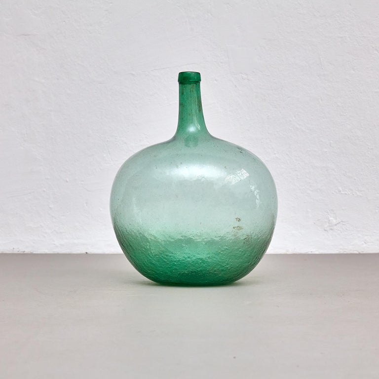 Early 20th Centry Spanish Glass Bottle Vase, circa 1940 For Sale at 1stDibs
