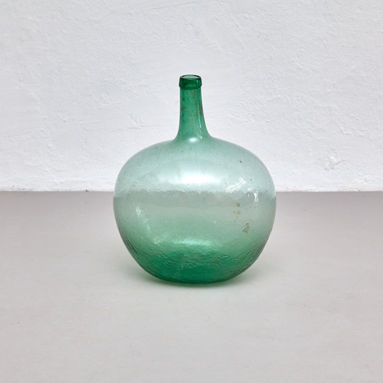 Early 20th Centry Spanish Glass Bottle Vase, circa 1940 For Sale at 1stDibs