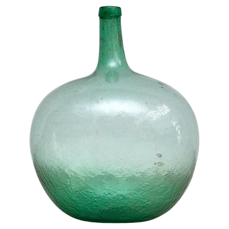 Early 20th Centry Spanish Glass Bottle Vase, circa 1940 For Sale at 1stDibs