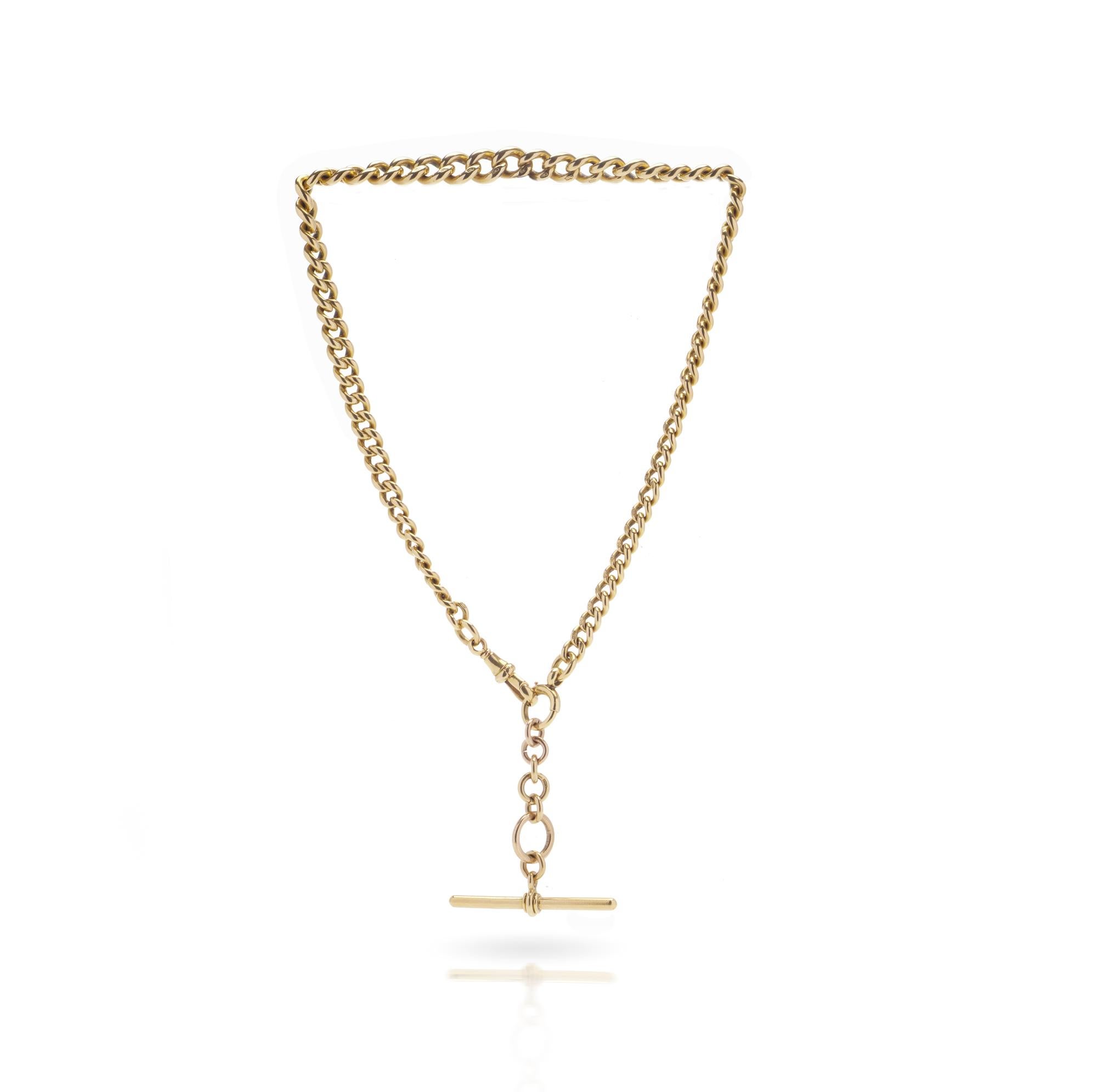 Early 20th century 18kt yellow gold Albert chain For Sale at 1stDibs