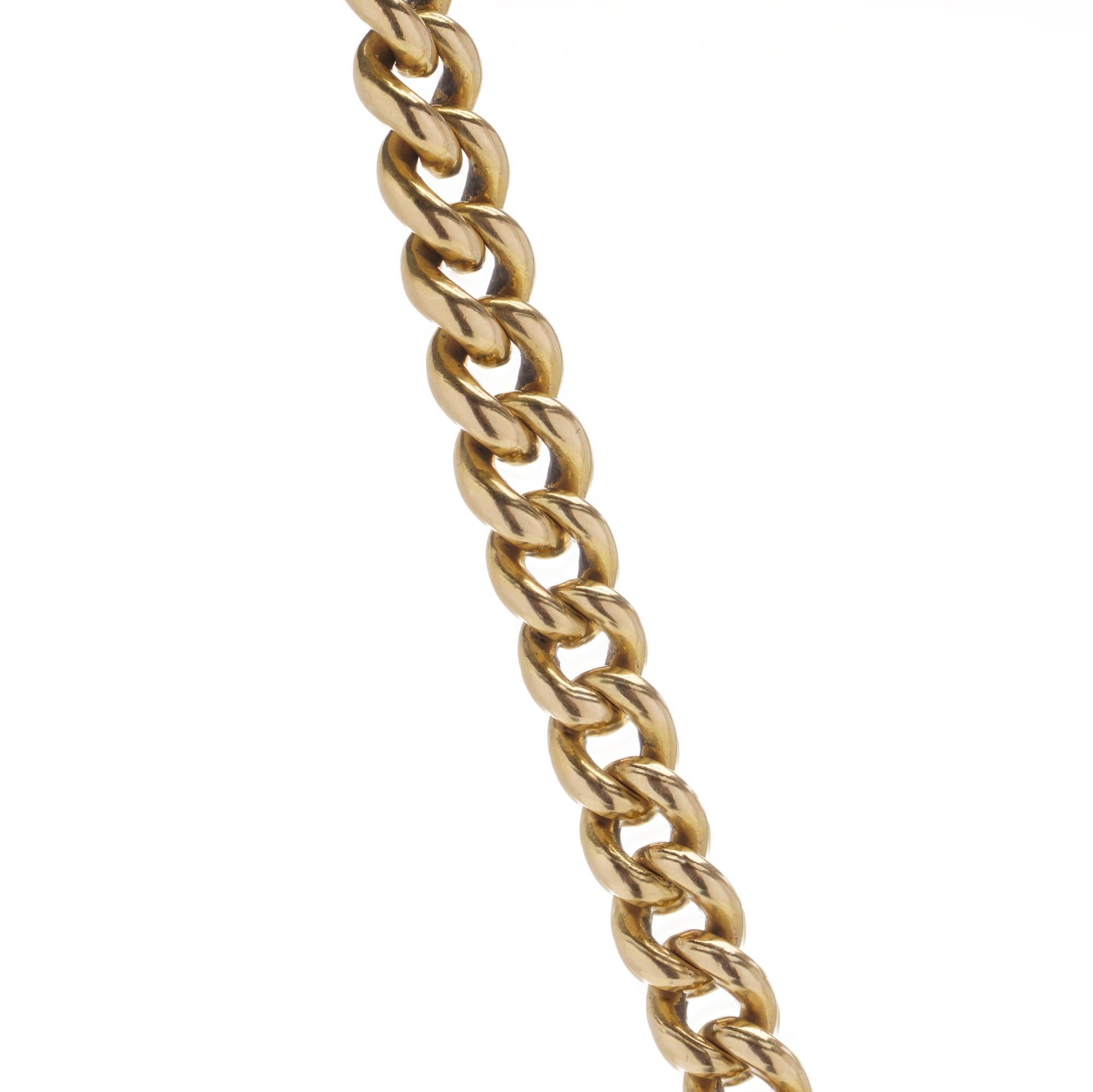 Early 20th century 18kt yellow gold Albert chain For Sale at 1stDibs