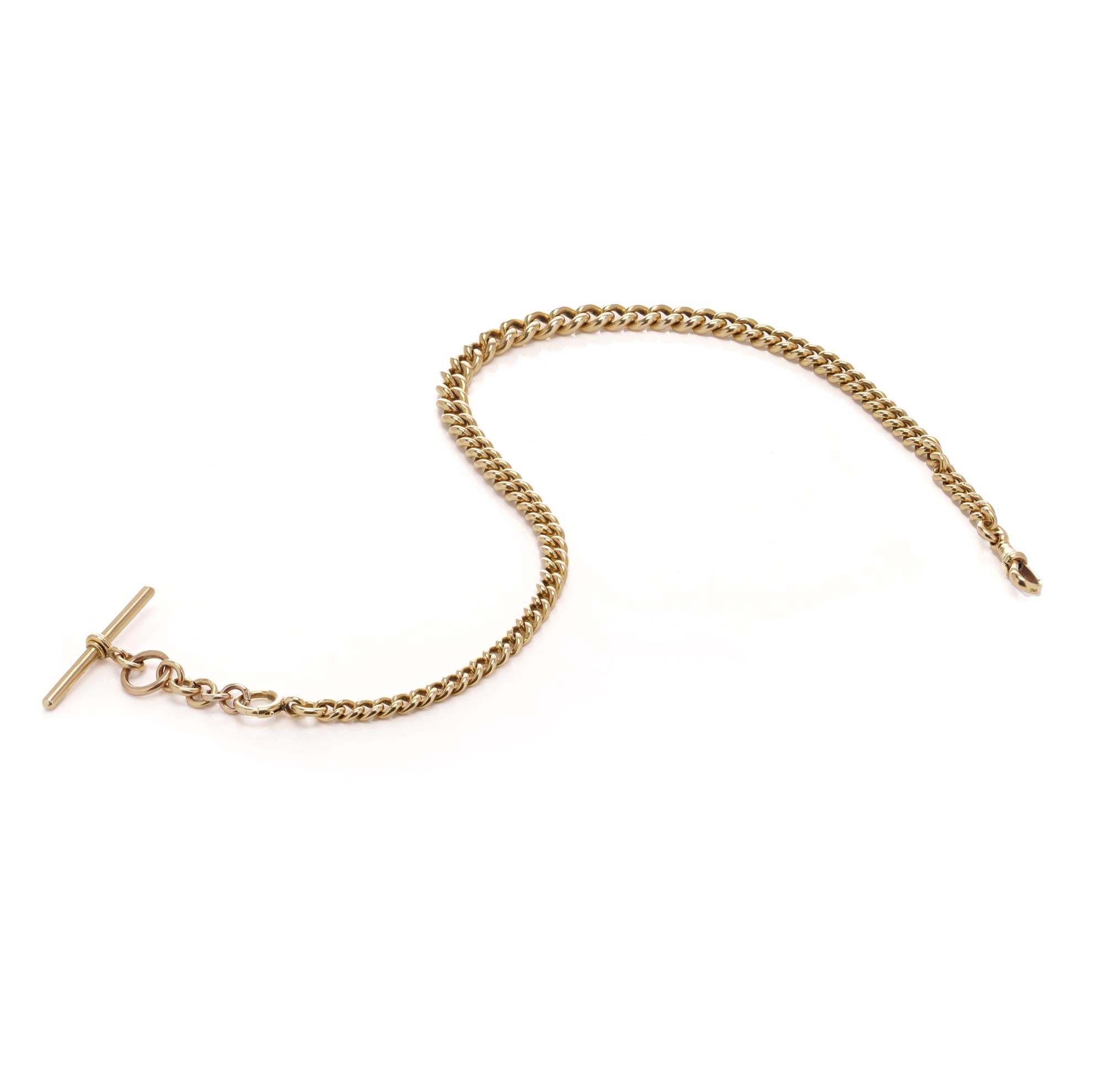 Early 20th century 18kt yellow gold Albert chain For Sale at 1stDibs
