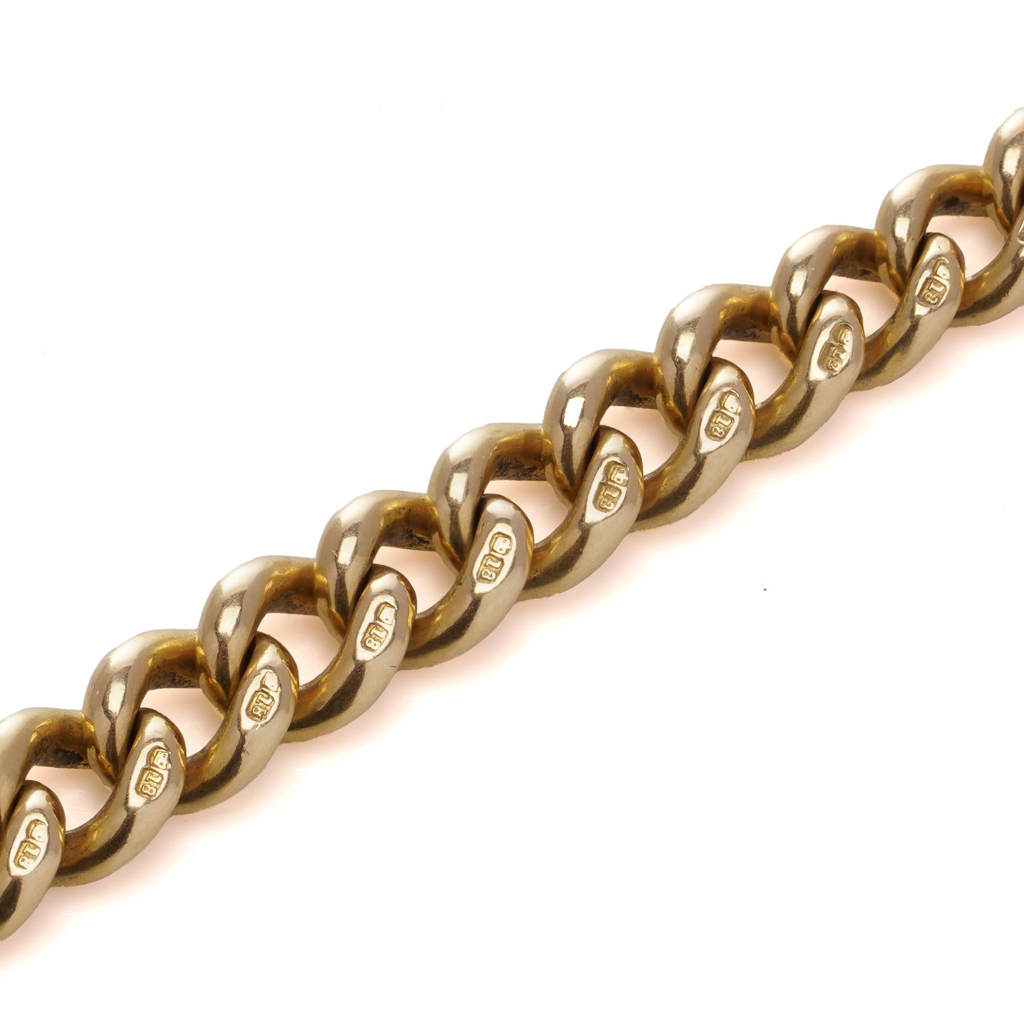 Early 20th century 18kt yellow gold Albert chain For Sale at 1stDibs