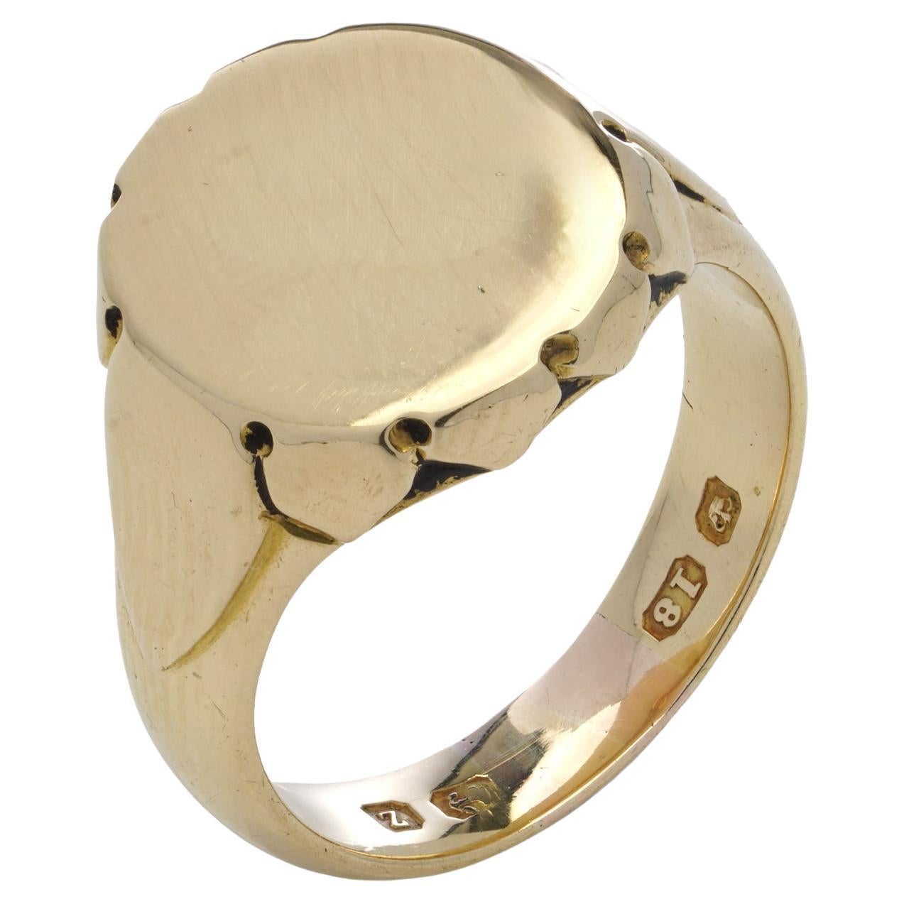 Victorian 22K Gold Signet Ring, 1896 For Sale at 1stDibs
