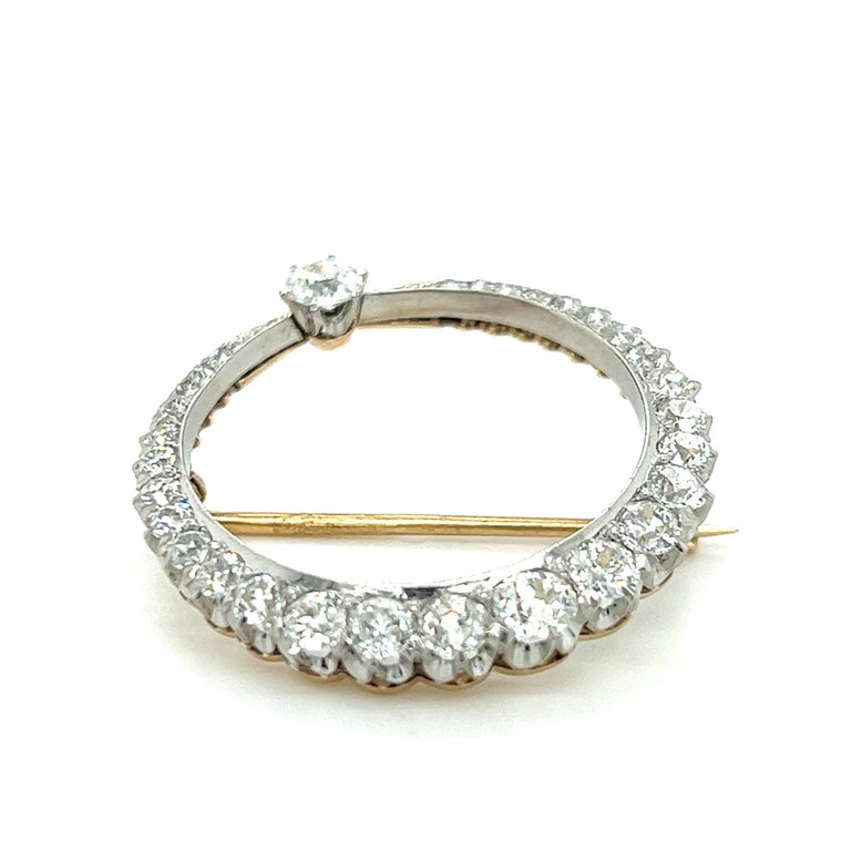 Early 20th Century 2.00ct Old European Cut Diamond Circle Pin in ...
