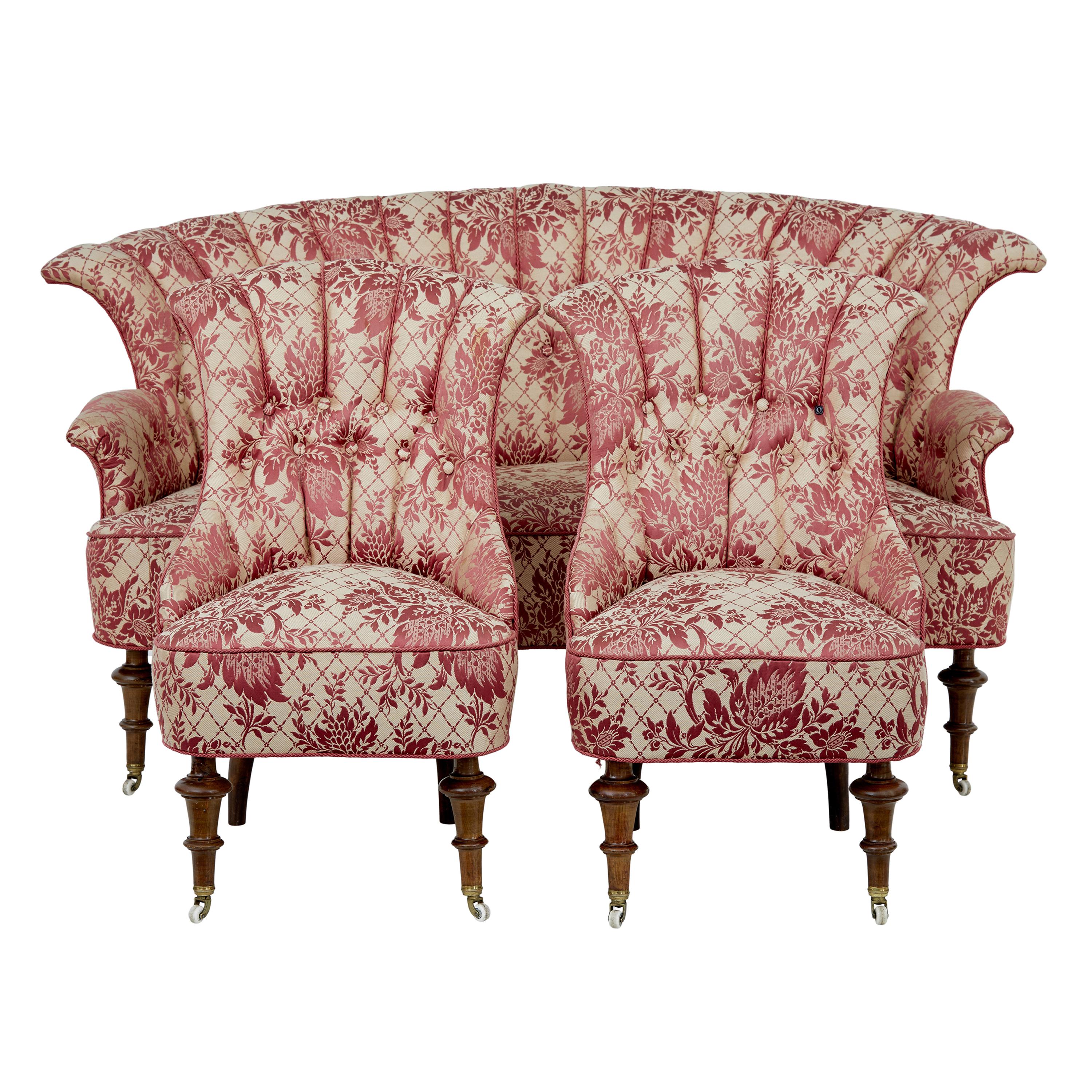 Early 20th Century 3-Piece Upholstered Salon Suite at 1stDibs