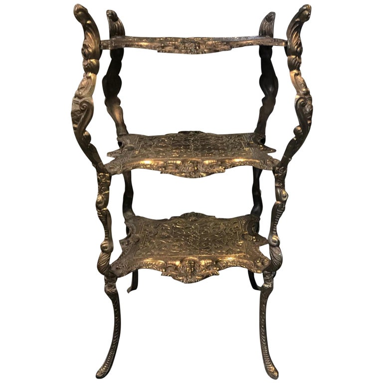 Early 20th Century 3-Tier Brass Stand at 1stDibs