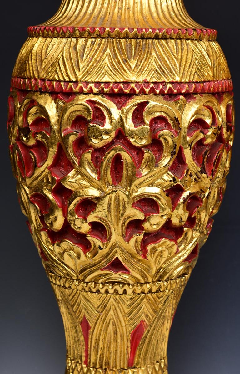Early 20th Century, A Pair of Burmese Lacquered Vase with Gilding For ...