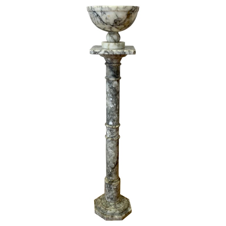 Early 20th Century Alabaster Bird Bath at 1stDibs