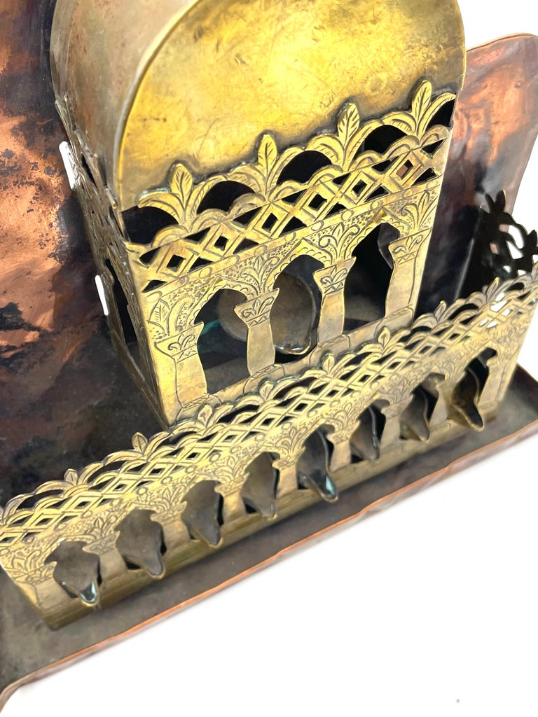 Early 20th Century Algerian Palace-Shaped Brass Hanukkah Lamp For Sale ...