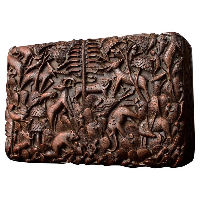 Early 20th Century, Amazing Hand Carved Indian Cigar Box For Sale at ...