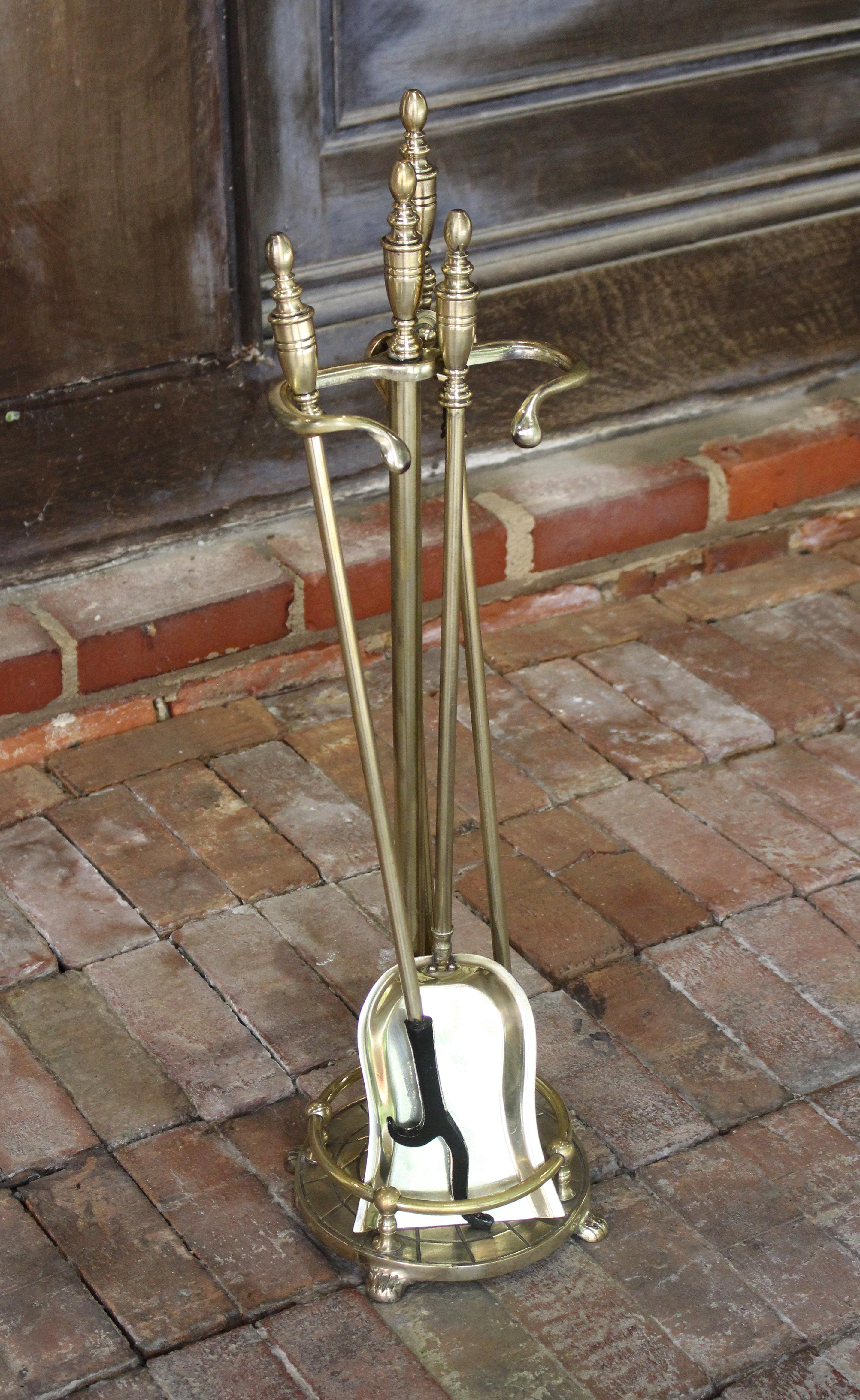 Early 20th Century American Colonial Revival Style Brass Fireplace ...