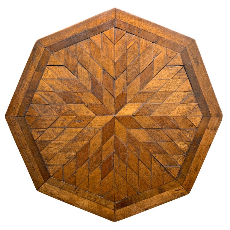 Early 20th Century American Folk Art Inlaid Side Table at 1stDibs