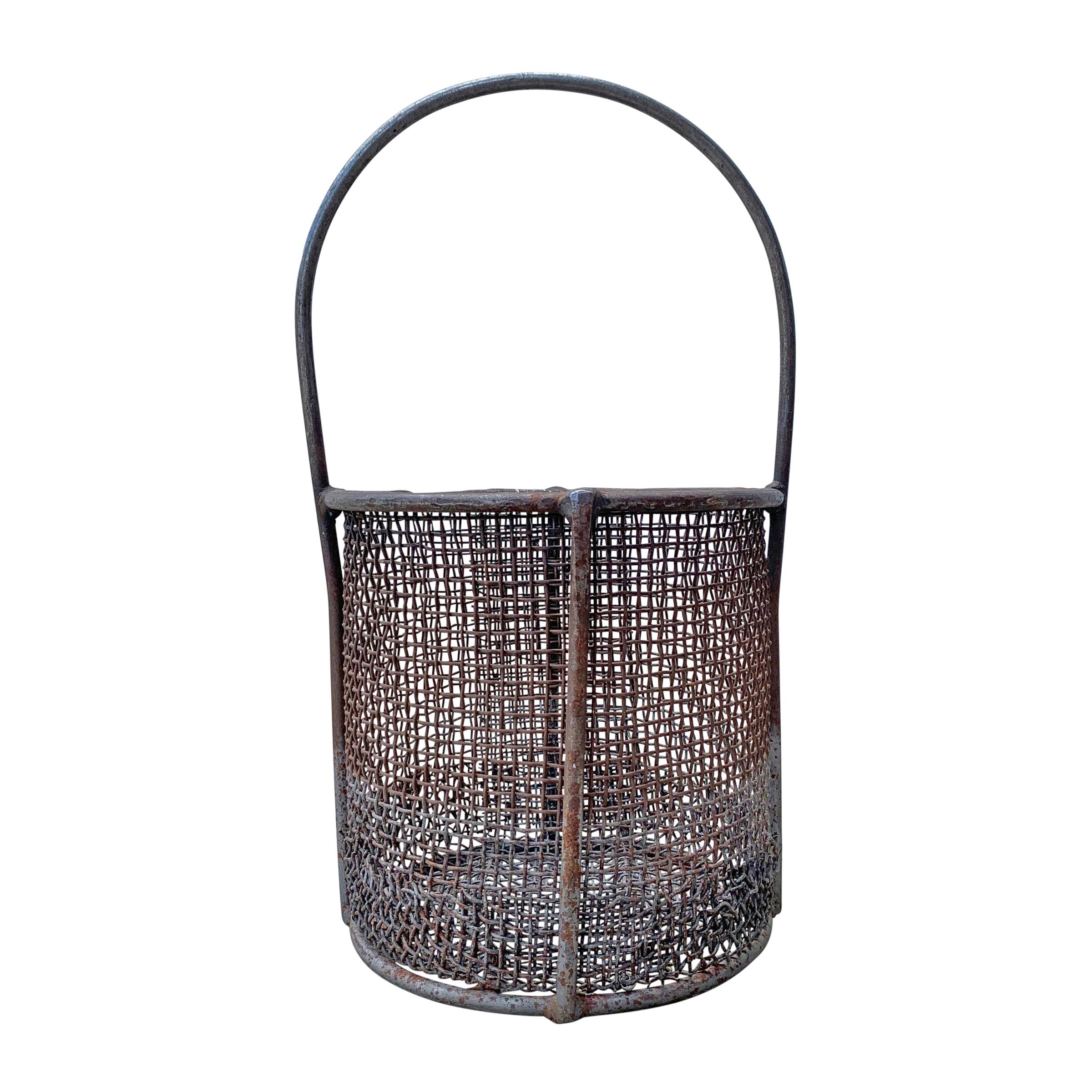 Industrial Steel Basket at 1stDibs