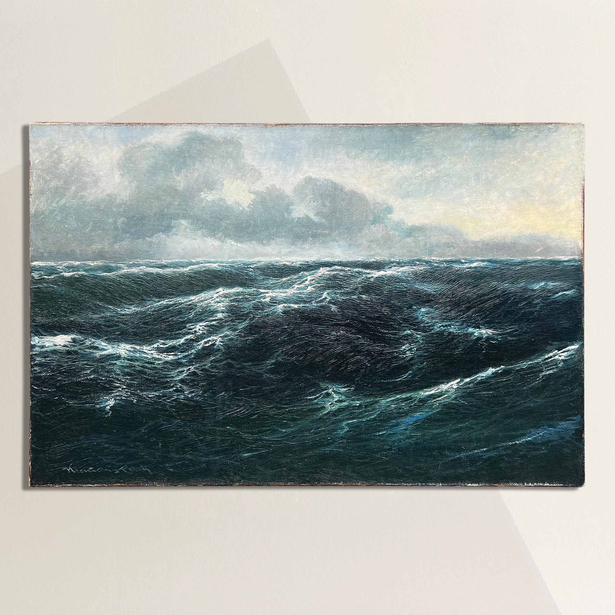 Early 20th Century American Seascape Oil Painting For Sale at 1stDibs
