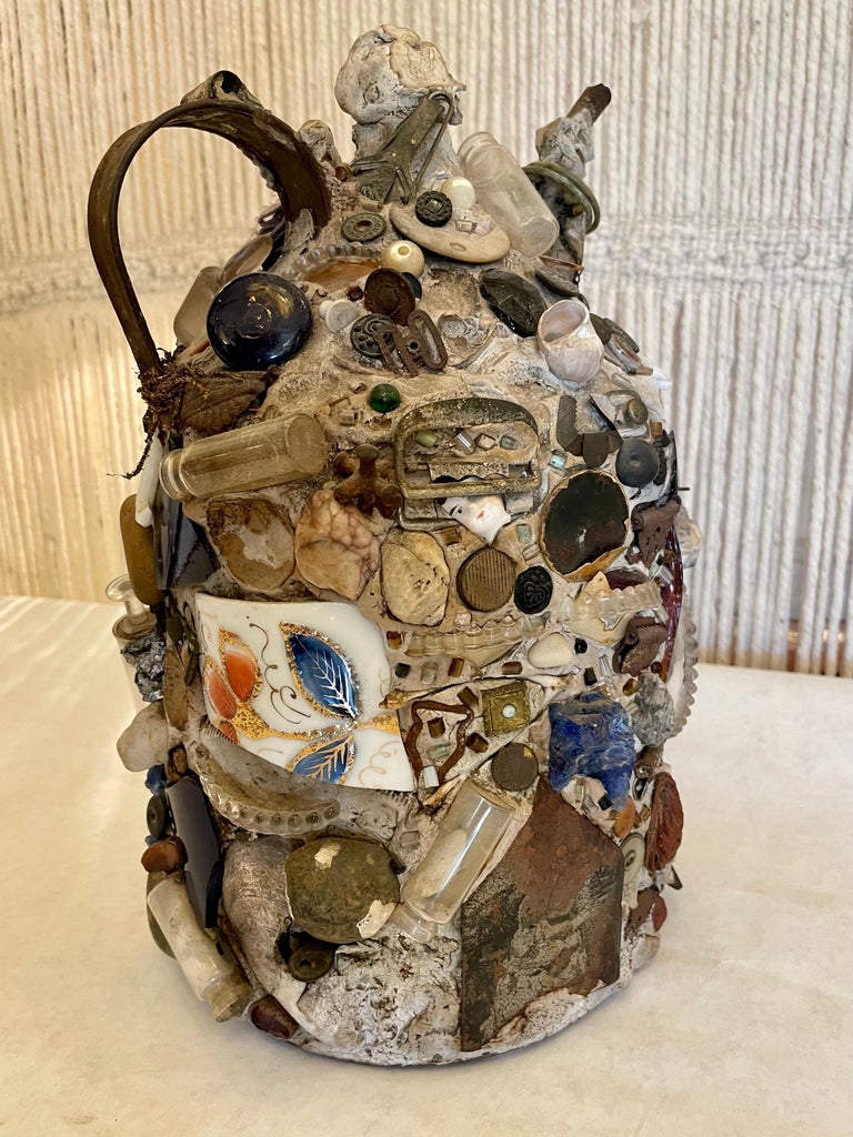 Early 20th Century American Tin Oil Jug Memory Folk Art For Sale at 1stDibs