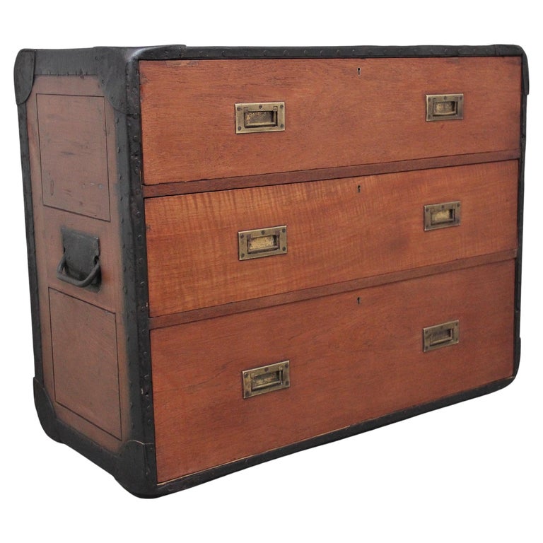 Early 20th Century Anglo-Indian Camphor Wood Campaign Chest For Sale at ...