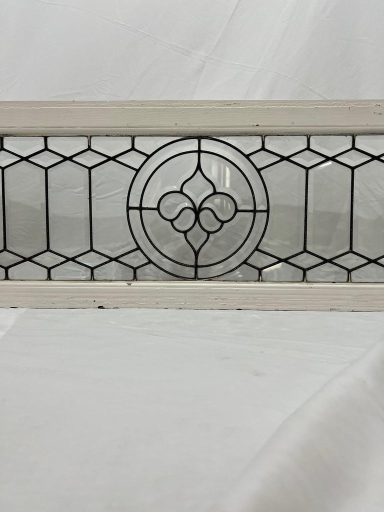 Early 20th Century Antique Beveled Glass Transom Window in a Wood Frame ...