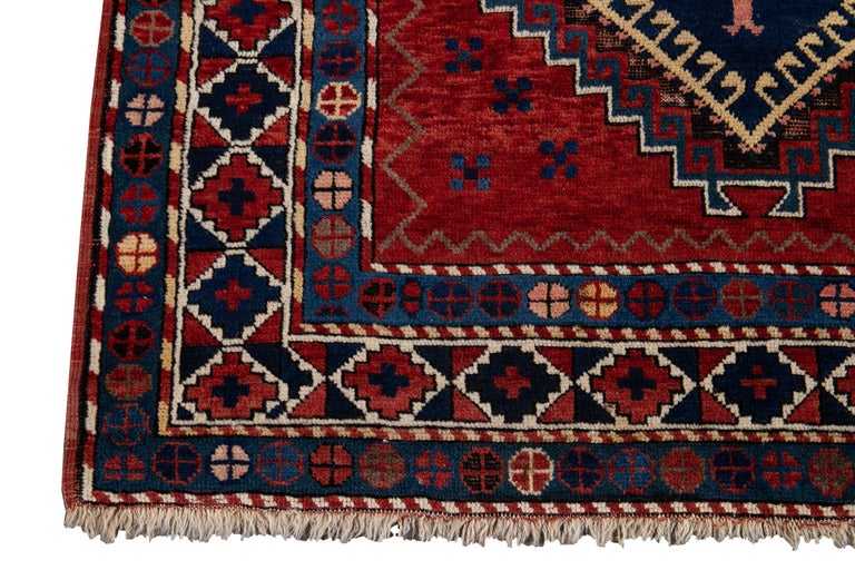 Early 20th Century Antique Caucasian Wool Rug For Sale at 1stDibs