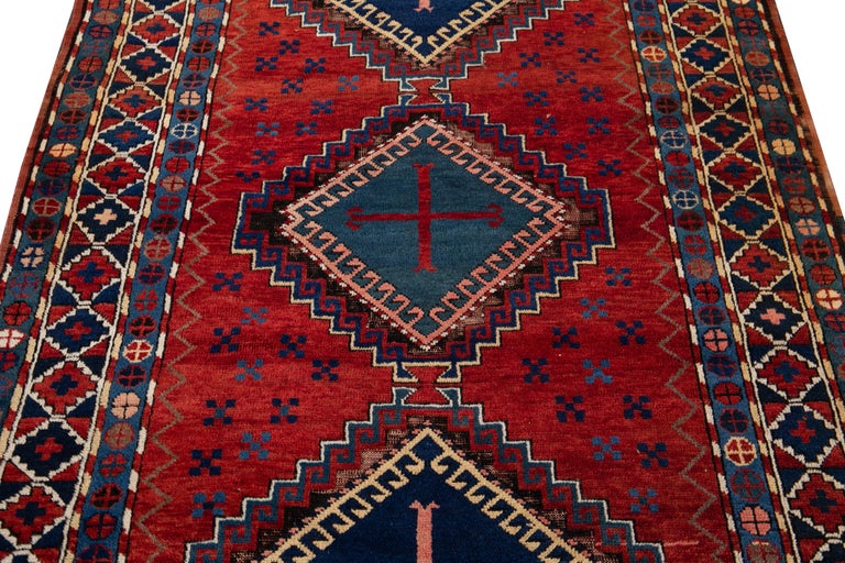 Early 20th Century Antique Caucasian Wool Rug For Sale at 1stDibs