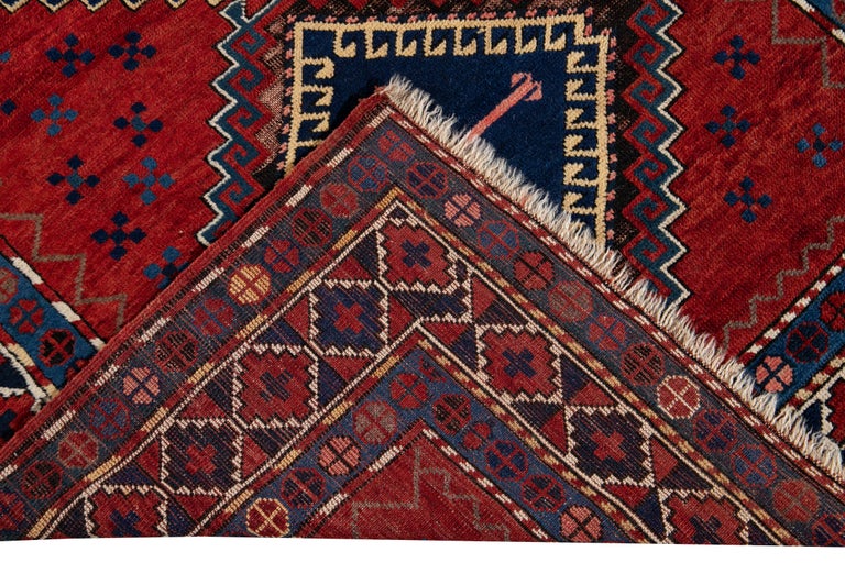 Early 20th Century Antique Caucasian Wool Rug For Sale at 1stDibs