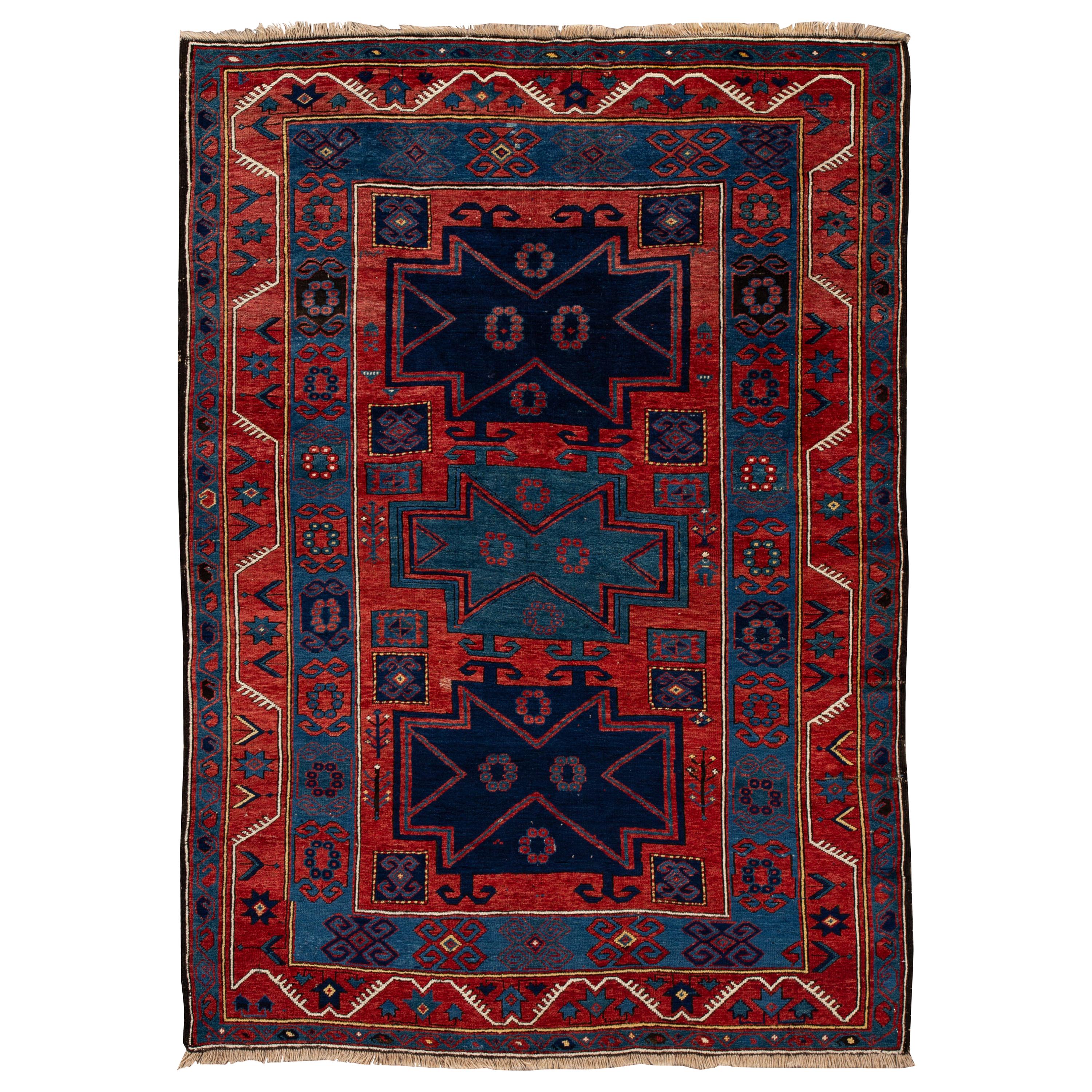 Early 20th Century Caucasian Rug For Sale at 1stDibs