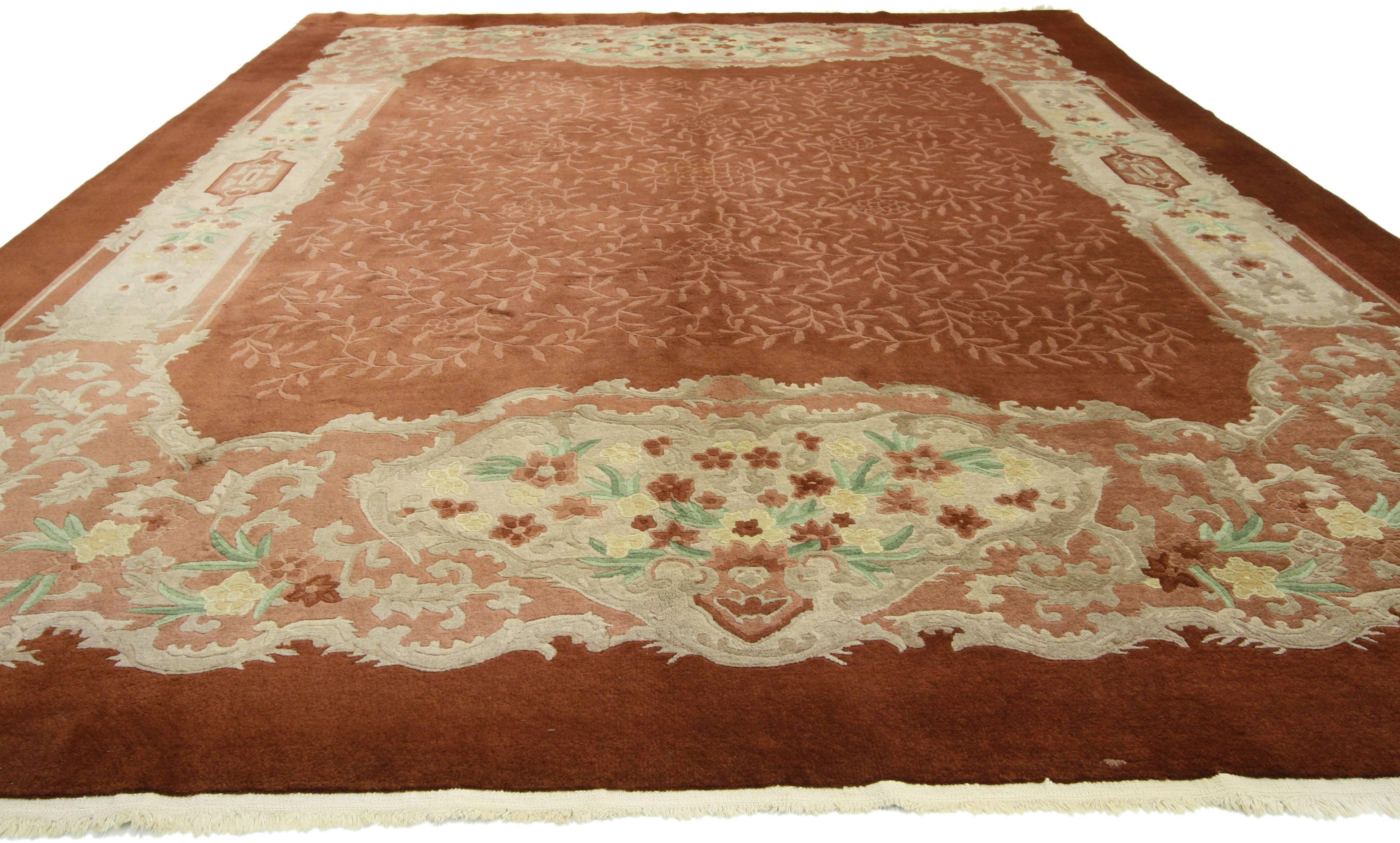 Early 20th Century Antique Chinese Art Deco Rug For Sale at 1stDibs