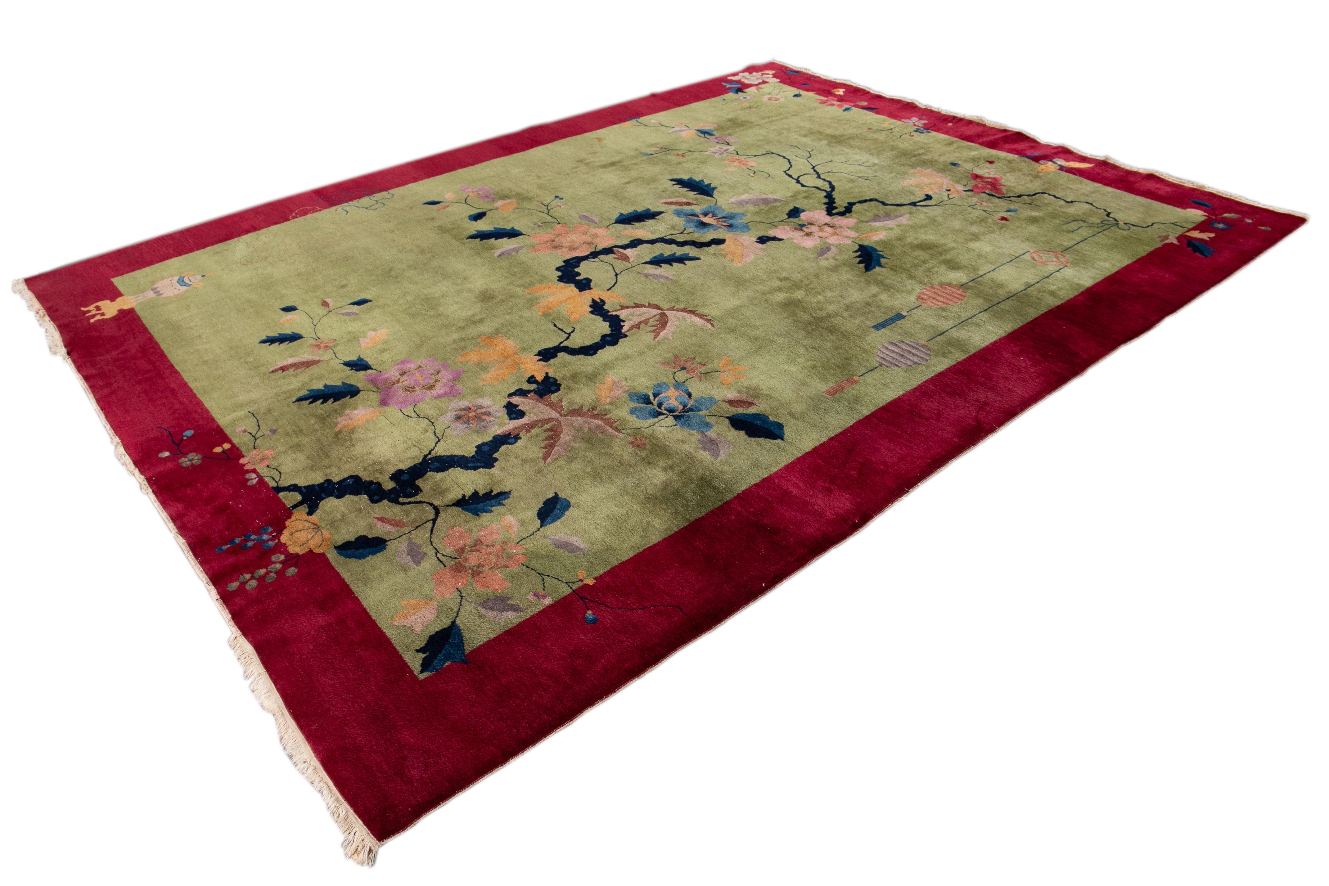 Early 20th Century Antique Chinese Art Deco Rug For Sale at 1stDibs