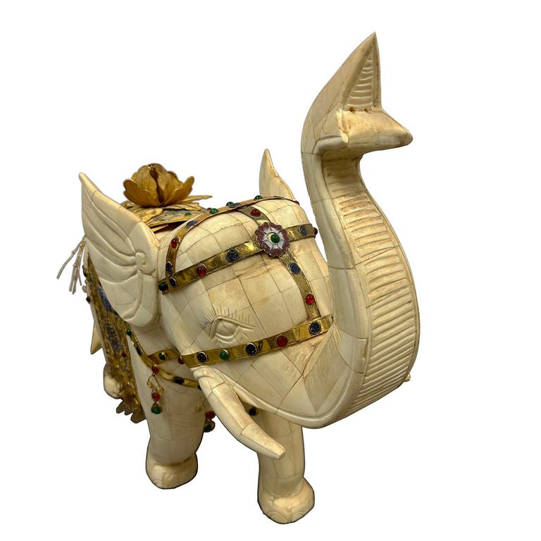 Early 20th Century Antique Chinese Bone Carved Elephant Sculpture For ...