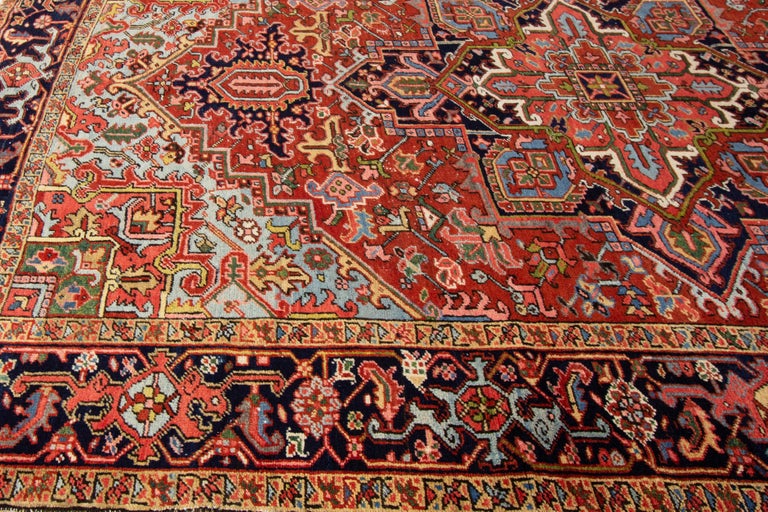 Antique Distressed Persian Heriz Handmade Heriz Wool Rug For Sale at ...