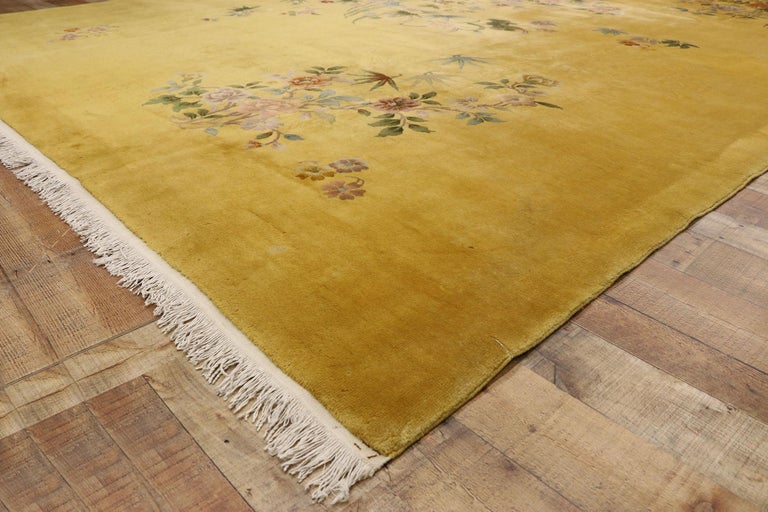 Early 20th Century Antique Gold Chinese Art Deco Rug Inspired by Walter ...
