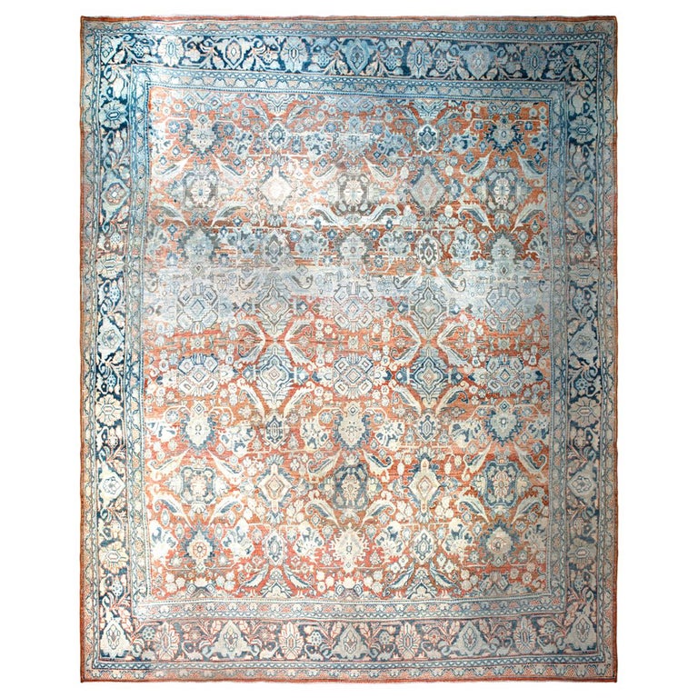 Early 20th Century Antique Mahal Wool Rug For Sale at 1stDibs
