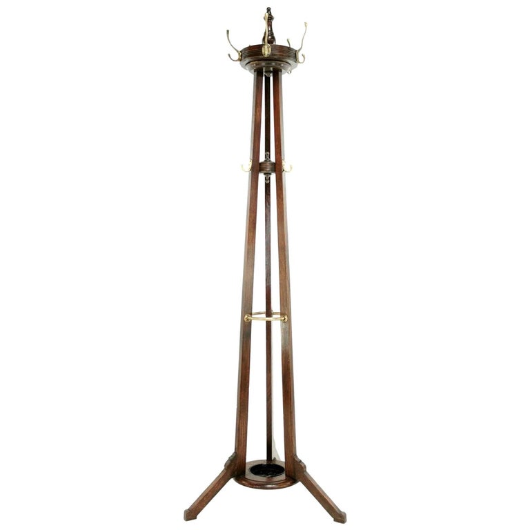 Early 20th Century Antique Oak Coat Umbrella Stick Stand For Sale at ...