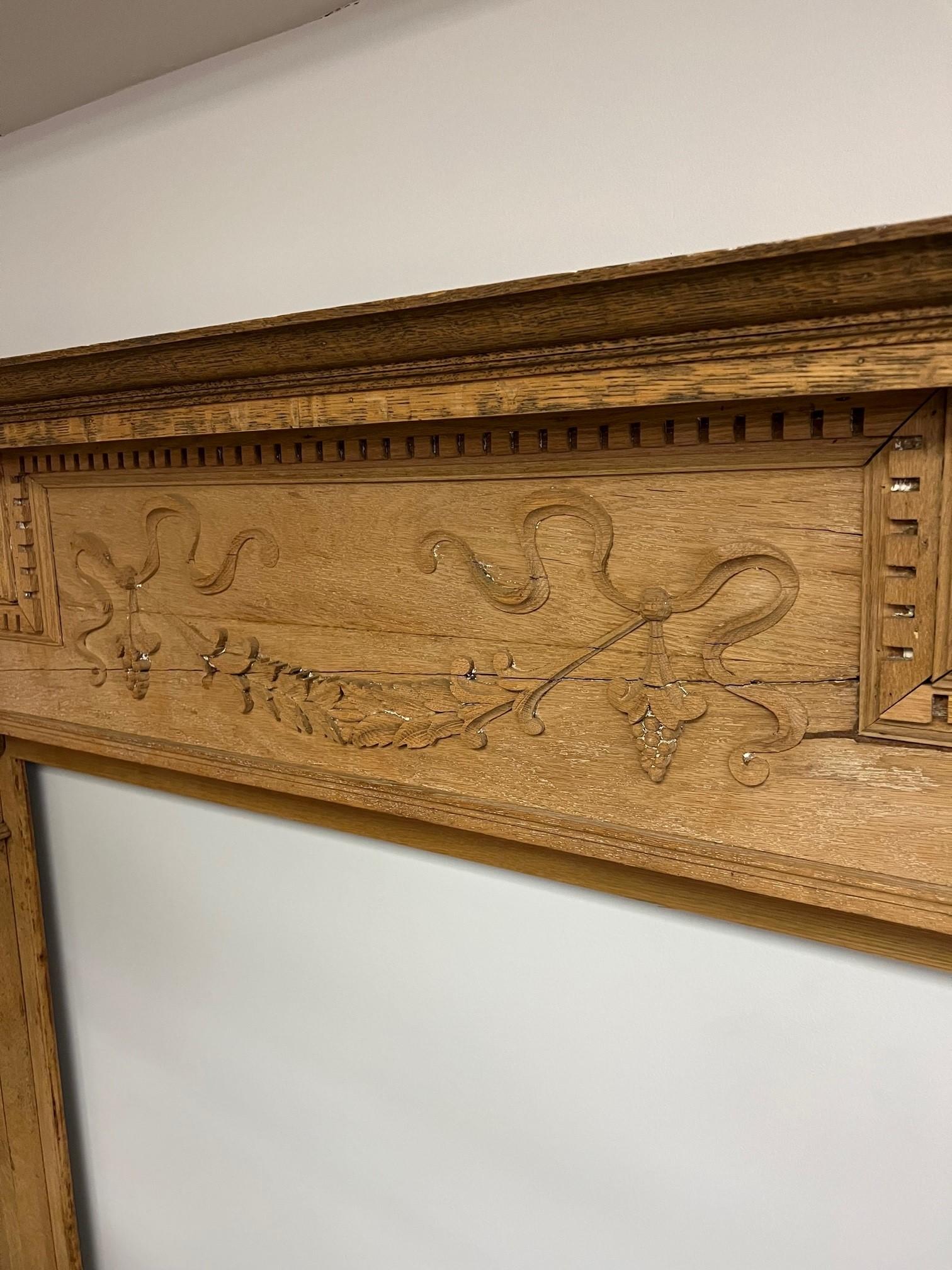 Early 20th Century Antique Oak Fireplace Mantel with Fluted Pilasters ...