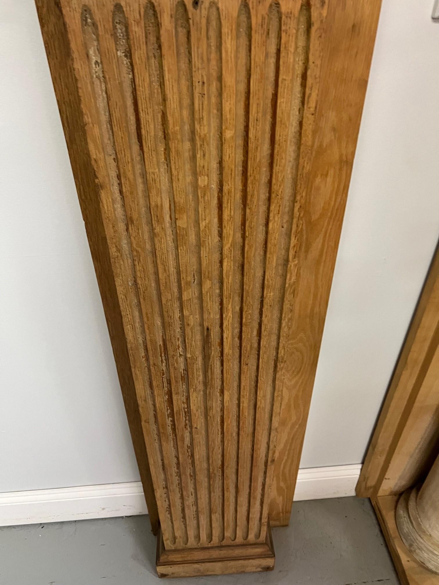 Early 20th Century Antique Oak Fireplace Mantel with Fluted Pilasters ...