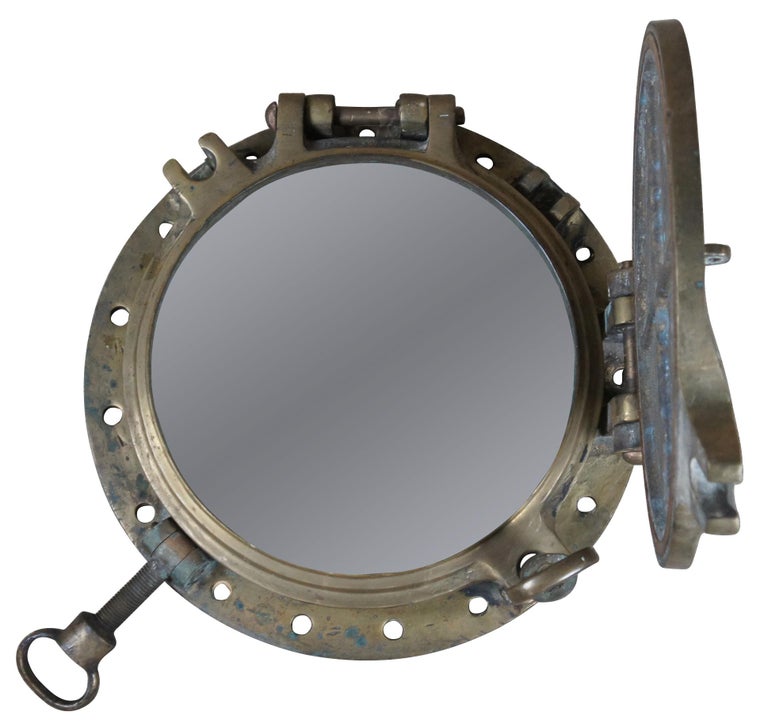 Early 20th Century Antique Solid Brass Ships Porthole Window Nautical ...