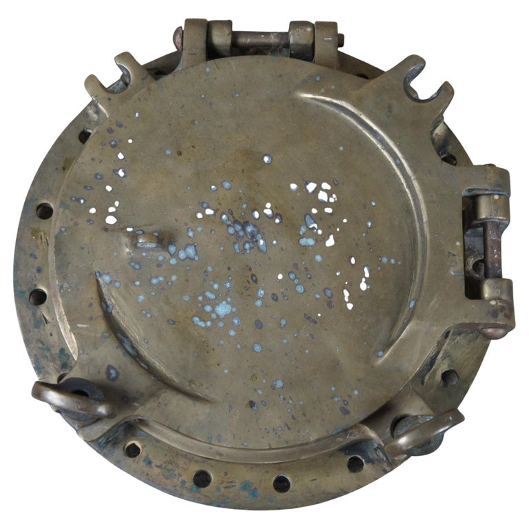 Early 20th Century Antique Solid Brass Ships Porthole Window Nautical ...