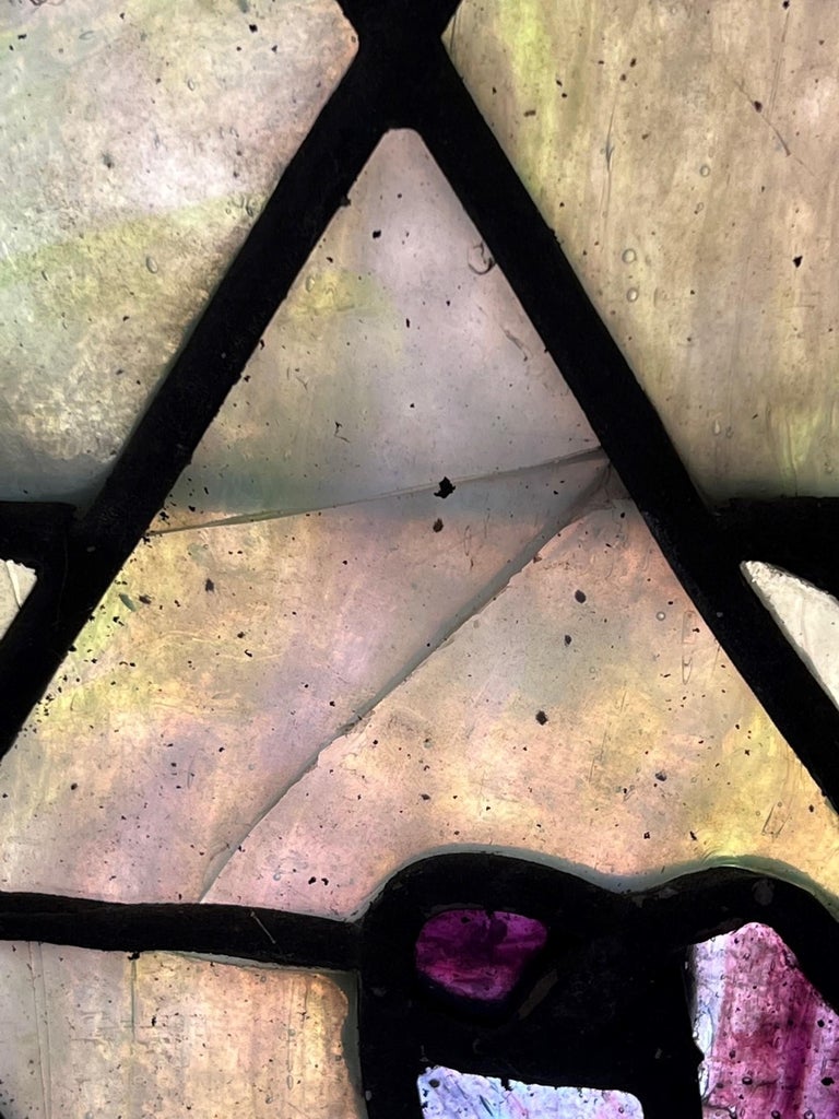 Early 20th Century Antique Stained Glass Window in a Wood Frame For ...
