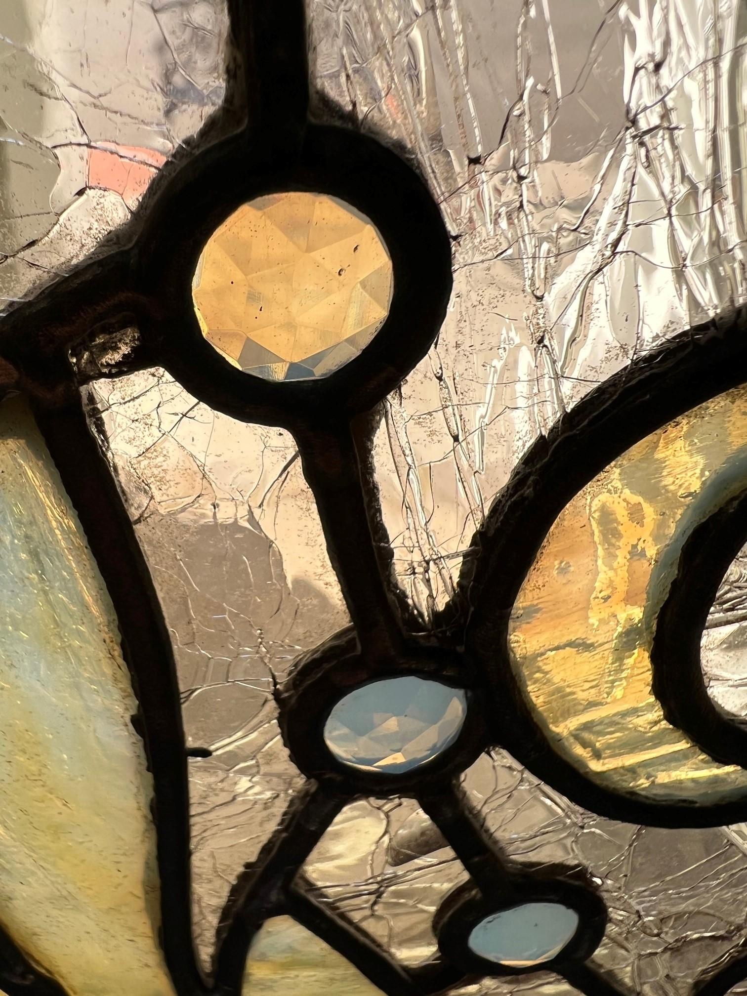 Early 20th Century Antique Stained Glass Window, Jewels in Original ...