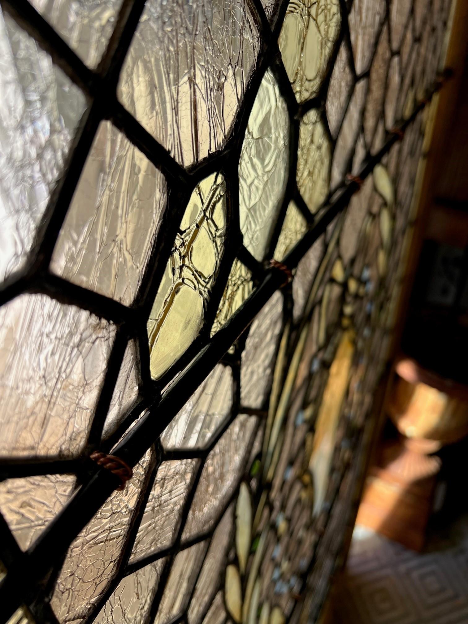 Early 20th Century Antique Stained Glass Window, Jewels in Original ...
