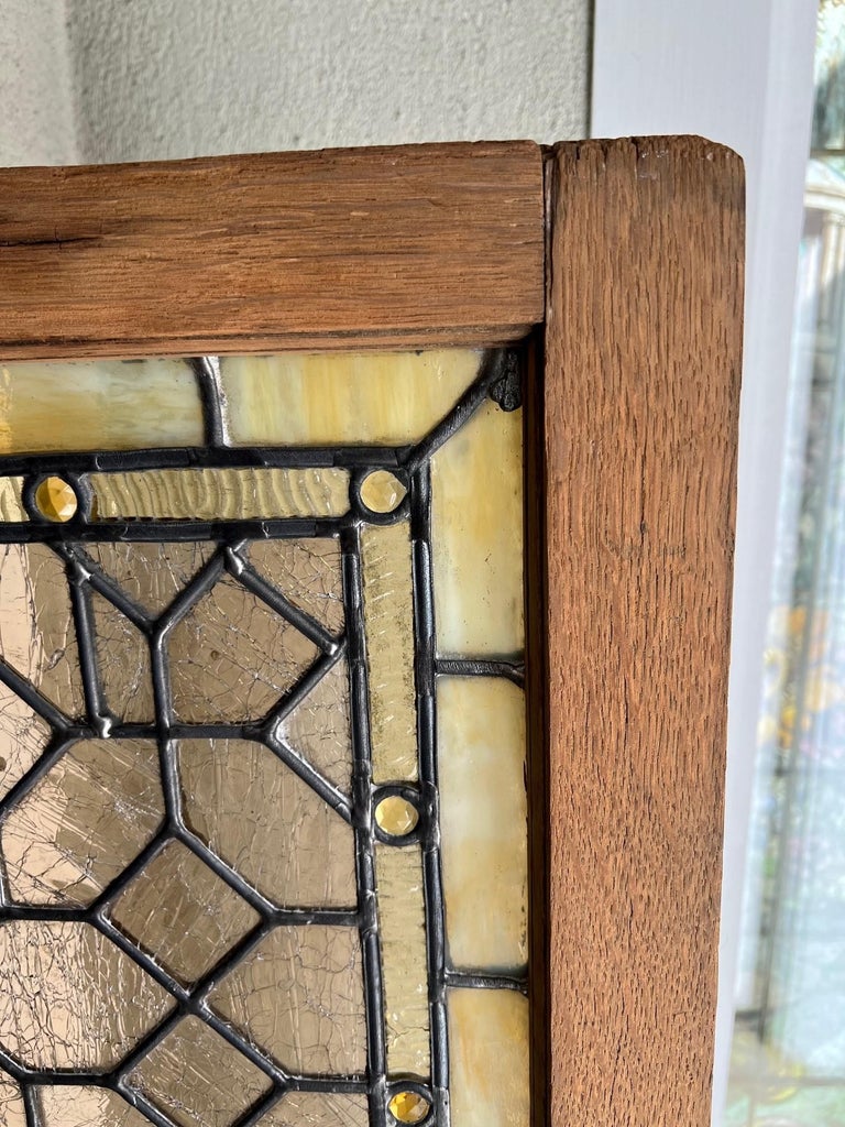 Early 20th Century Antique Stained Glass Window, Jewels in Original ...